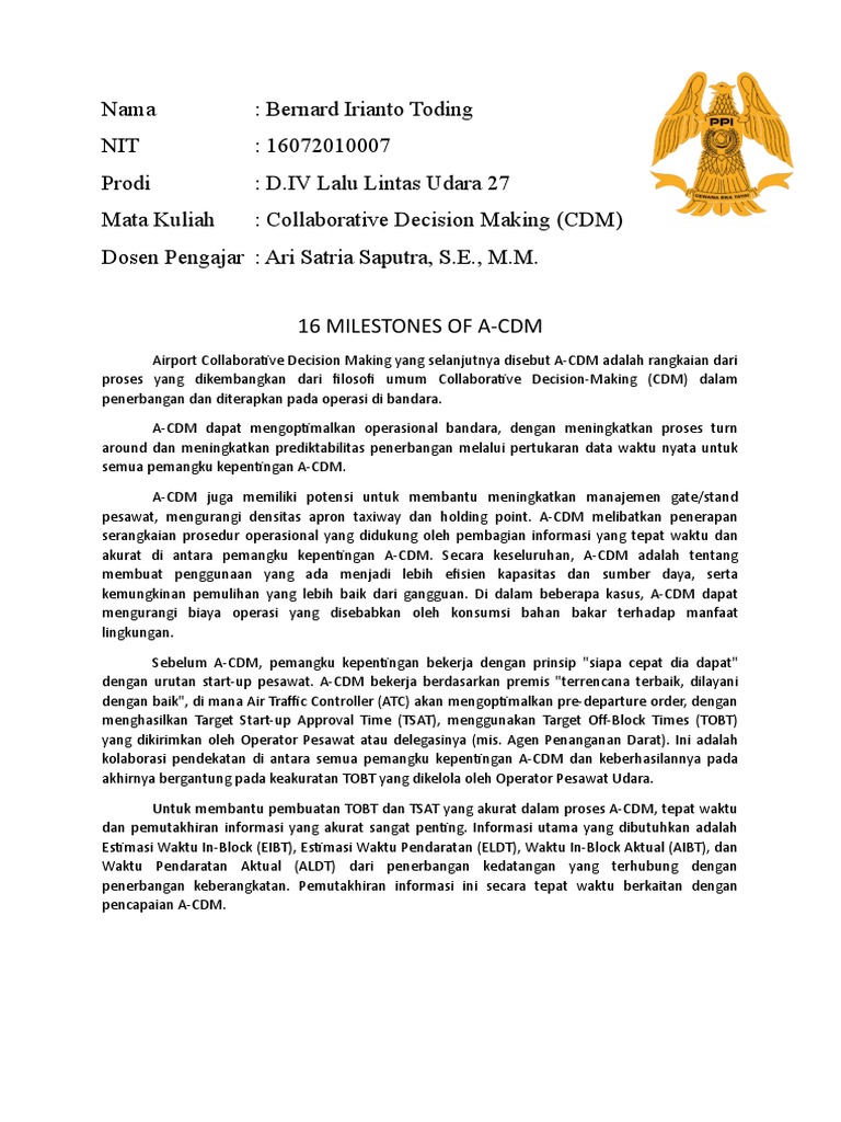 16 Milestones of A-Cdm | PDF