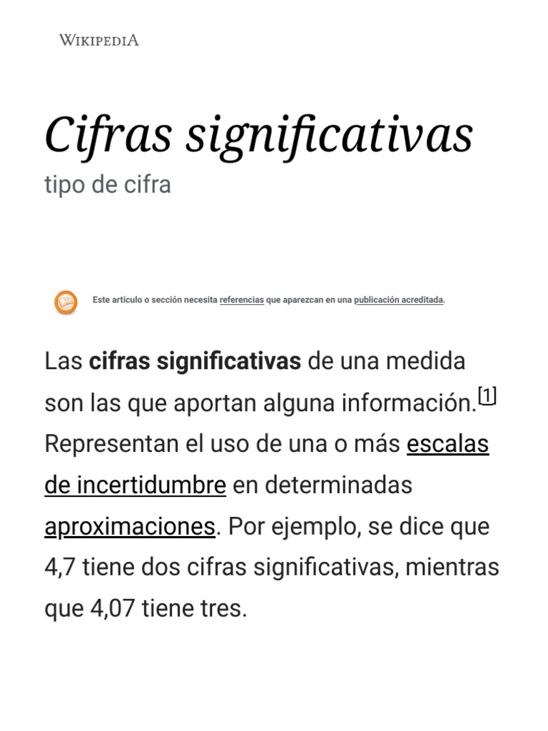 Cifras Significativas: Normas y Ejemplos | PDF | Personajes importantes ...