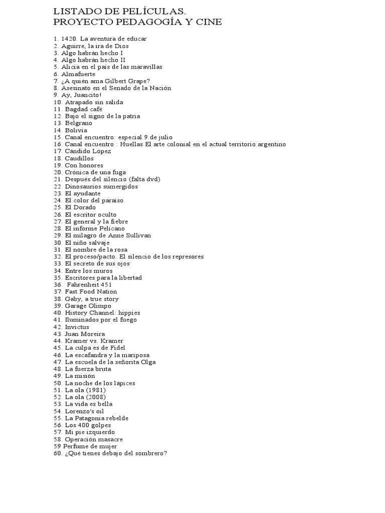 LISTADO_DE_PELÍCULAS | PDF