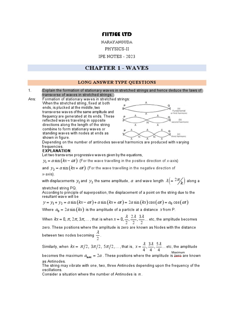 SR Inter IPE Question Bank Chapter-I (WAVES) | PDF | Doppler Effect | Harmonic
