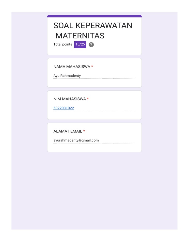 Soal Keperawatan Maternitas | PDF