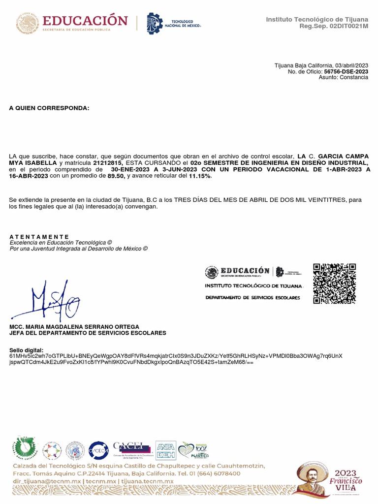 Constancia ITT 21212815 2 | PDF