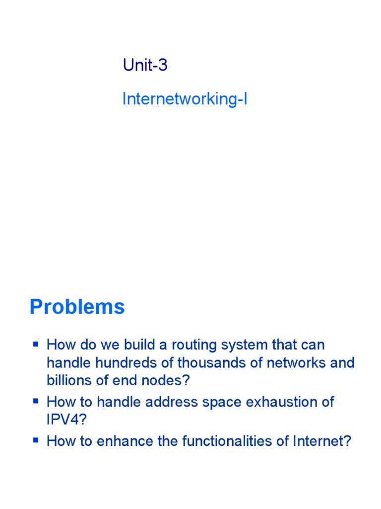 ACN Unit - 3 | PDF | I Pv6 | Routing ACN Unit - 3 | PDF | I Pv6 | Routing