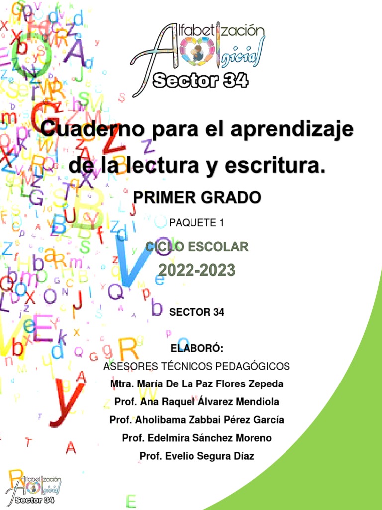 Cuaderno para El Aprendizaje de La Lectura y Esctritura. Primer Grado ...