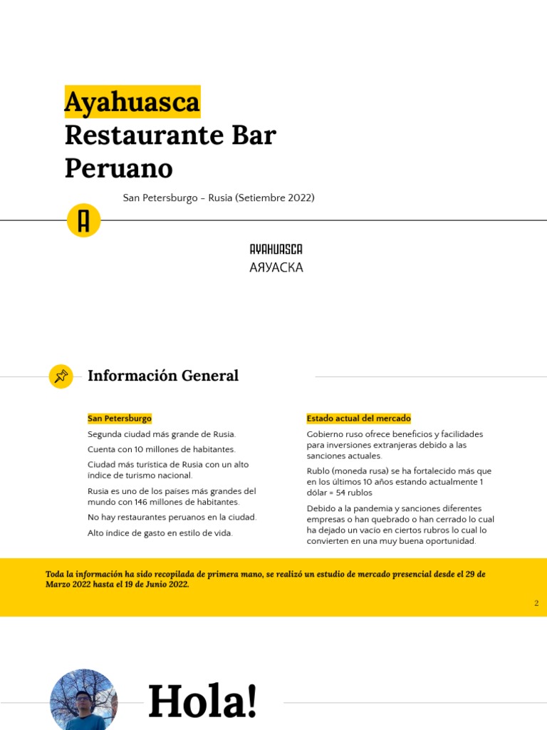 Ayahuasca Restaurante Bar Peruano | PDF | Turismo | Economias