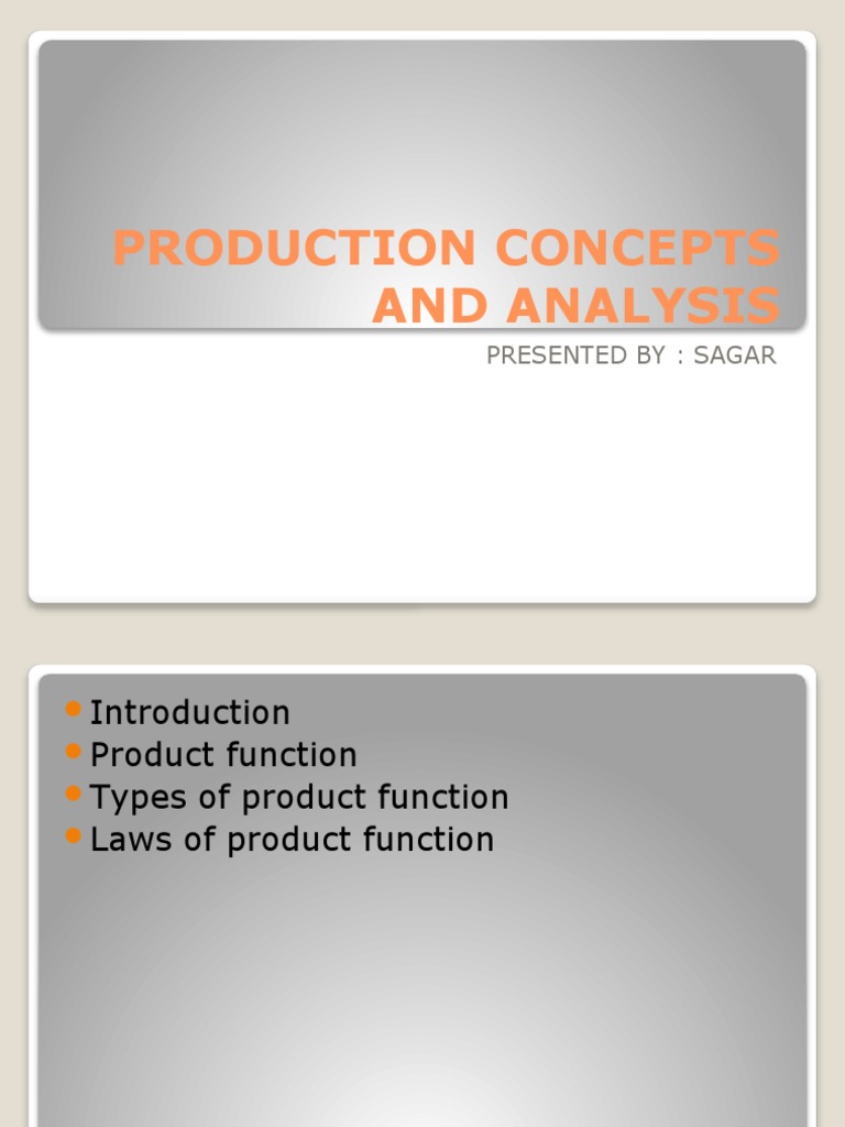 Production Concepts and Analysis Overview | PDF