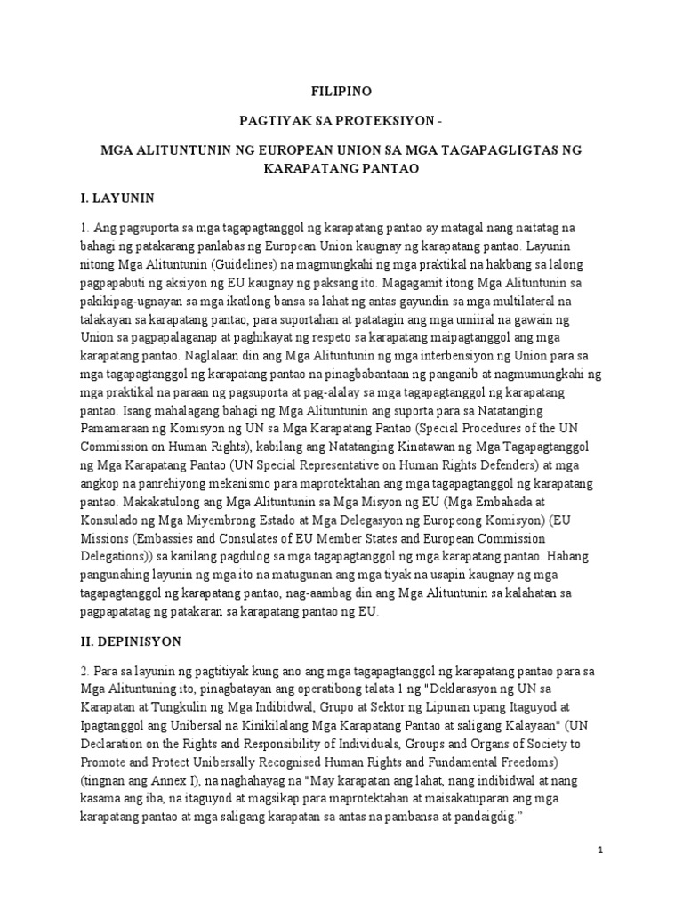 Eu HRD Guidelines - Filipino Tagalog | PDF