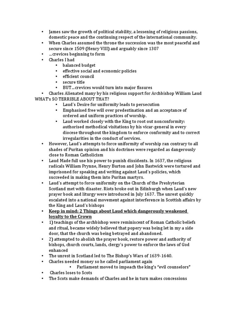 English Civil War Slide Notes | PDF | English Civil War | Scotland