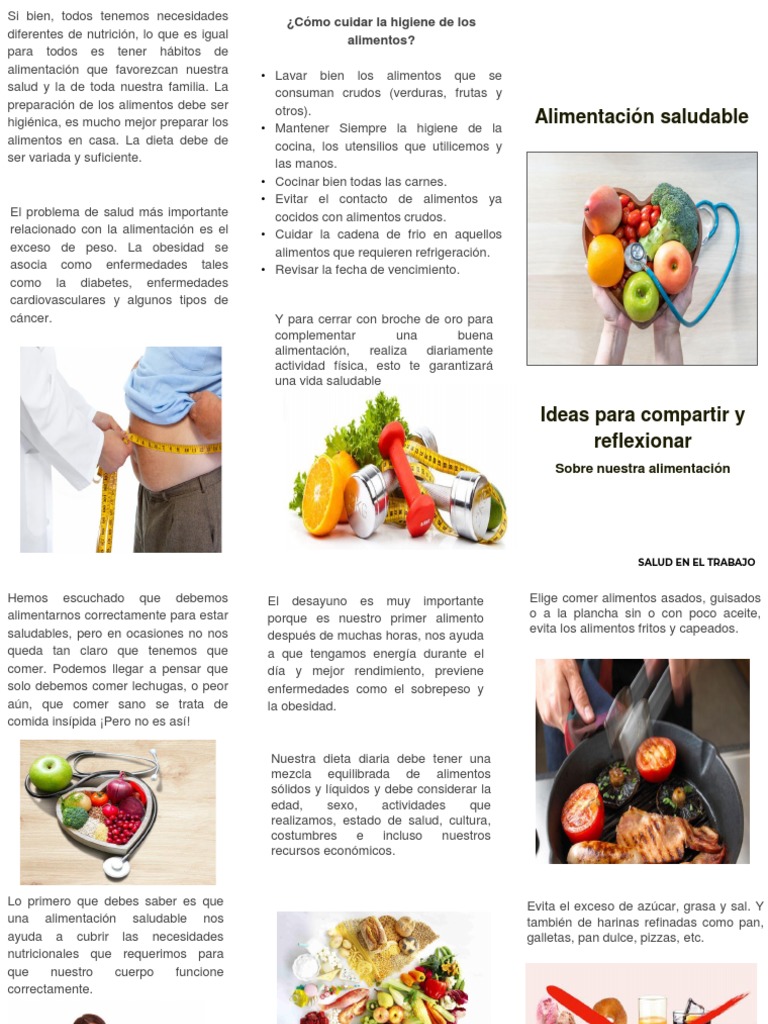 Triptico de Aliemntacion Saludable | PDF | Alimentos | Dieta