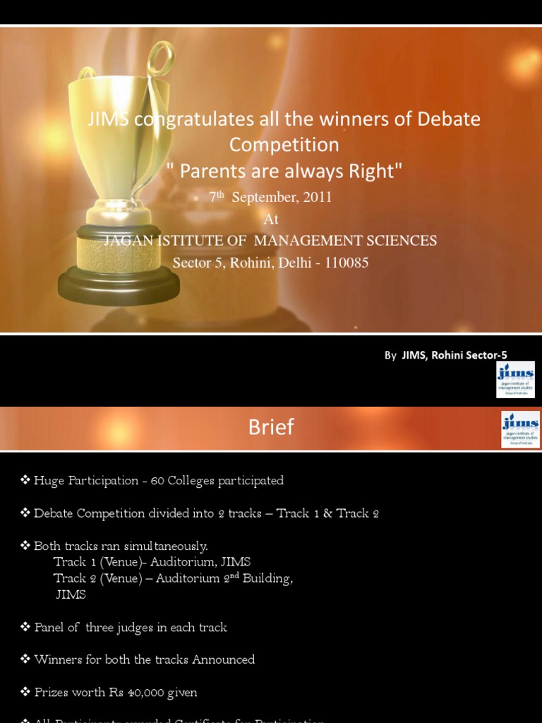 JIMS Debate Competition 2003 | PDF