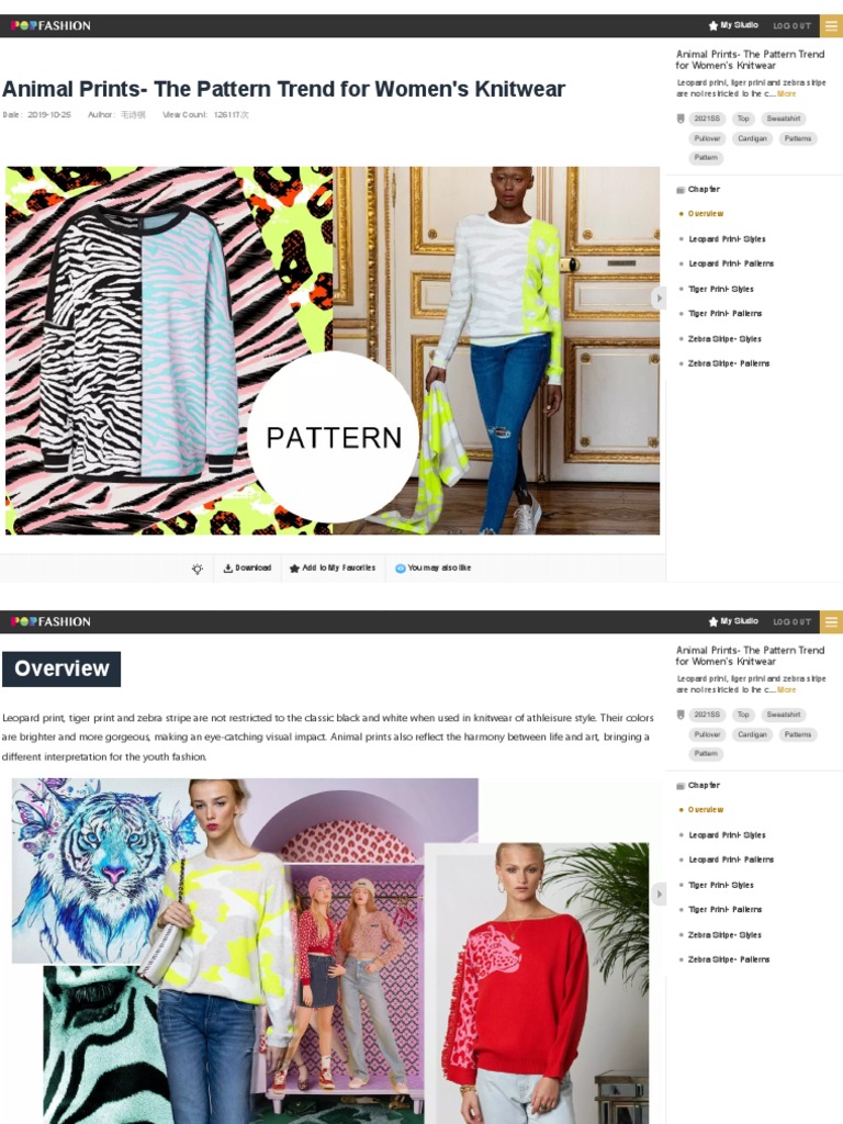 Animal Prints - The Pattern Trend For Women's Knitwear | PDF | Sweater ...