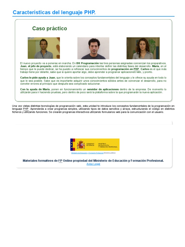 DWES02. - Características Del Lenguaje PHP | PDF | Lenguaje de programación | Redes