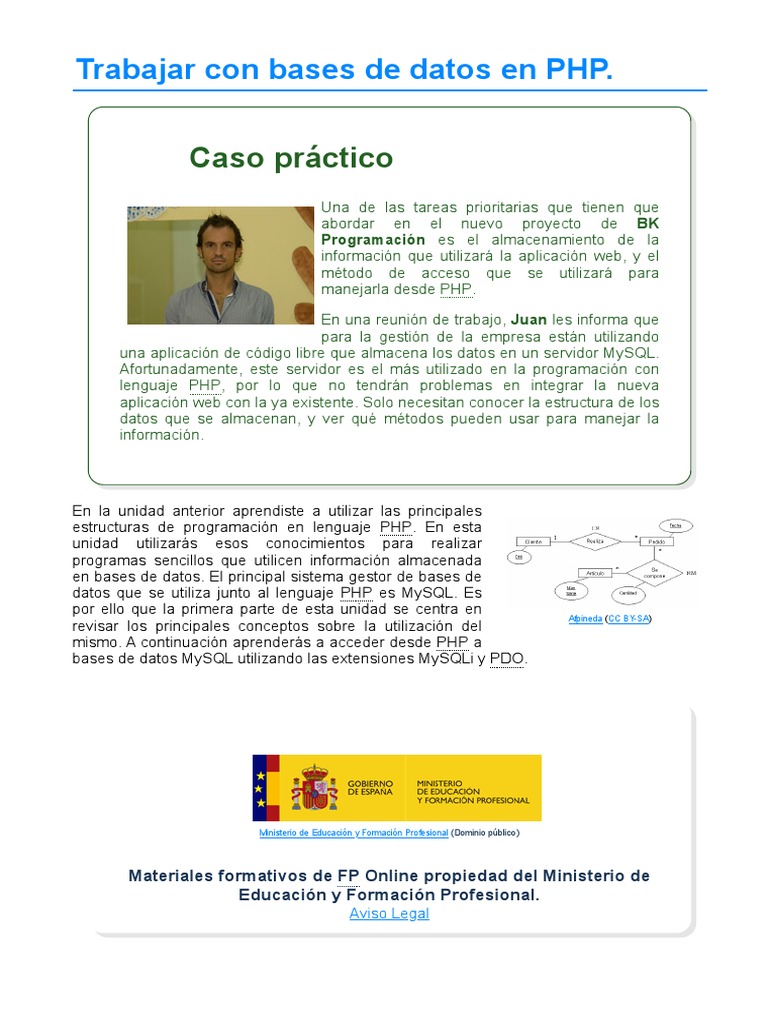 Dwes03 Trabajar Con Bases De Datos En Php Descargar Gratis Pdf Mi Sql Php 