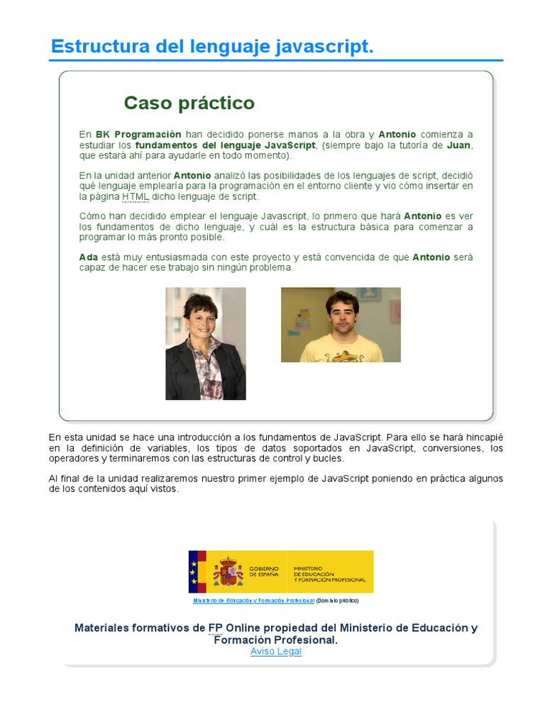 DWEC02. - Estructura Del Lenguaje Javascript | PDF | Script Java | Lenguaje de programación