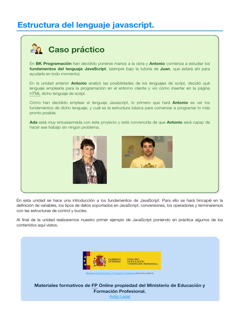 Dwec02 Estructura Del Lenguaje Javascript Pdf Script Java Lenguaje De Programación