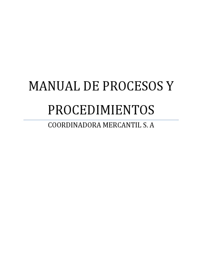 Procesos Y Procedimientos 1 Pdf Indicador De Rendimiento Auditoría
