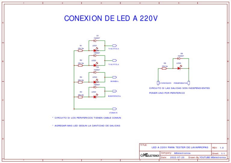 Circuito LED 220V para Lavarropas | PDF