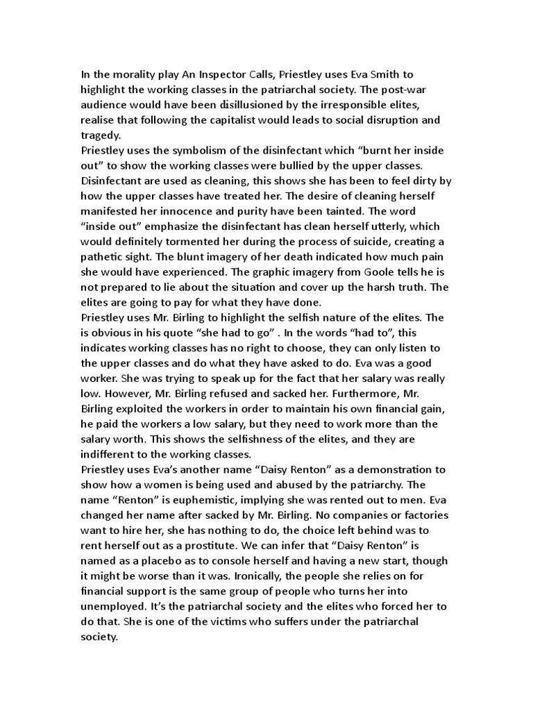 Eva Smith Victim Essay | PDF