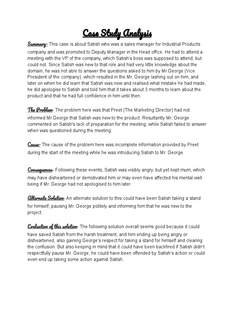 Case Study Analysis | PDF | Cognitive Science | Cognition