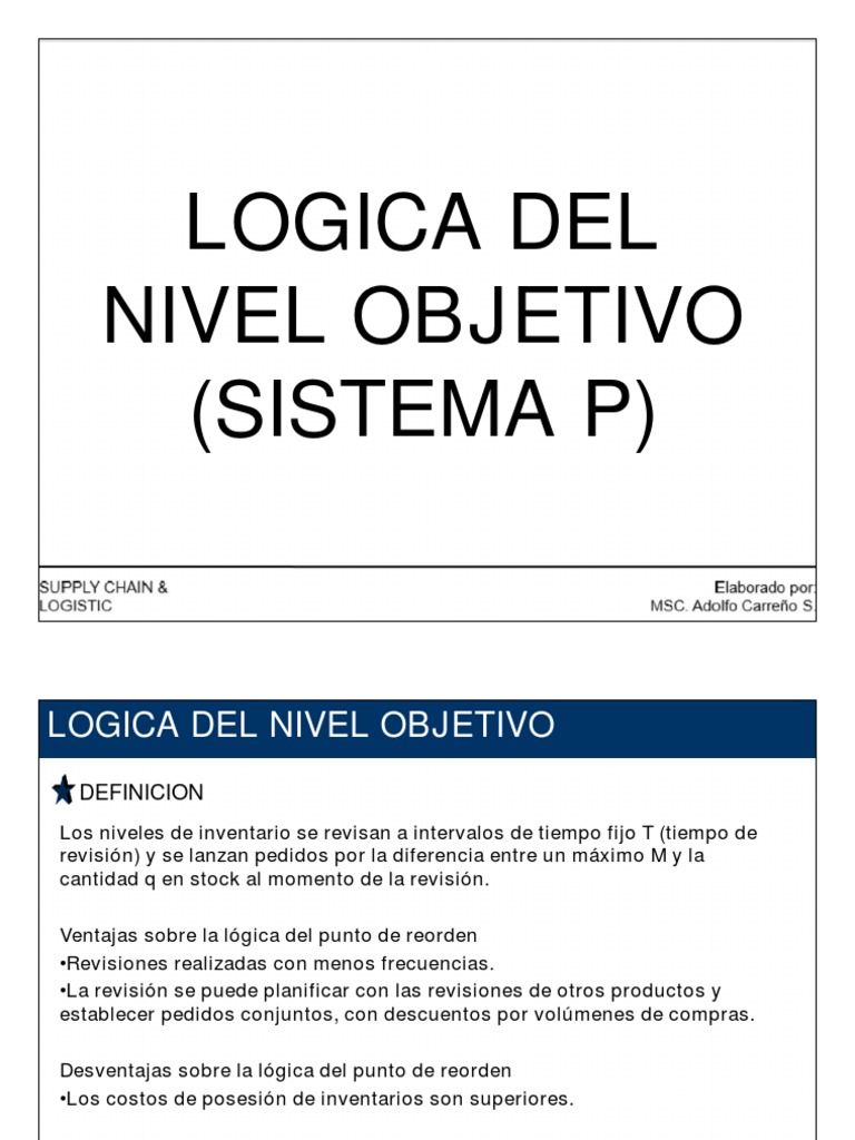 CAPT 02.2 SISTEMAS DE RENOVACION DE INVENTARIOS - v2.0 - PARTE IV - NIVEL OBJETIVO | PDF ...
