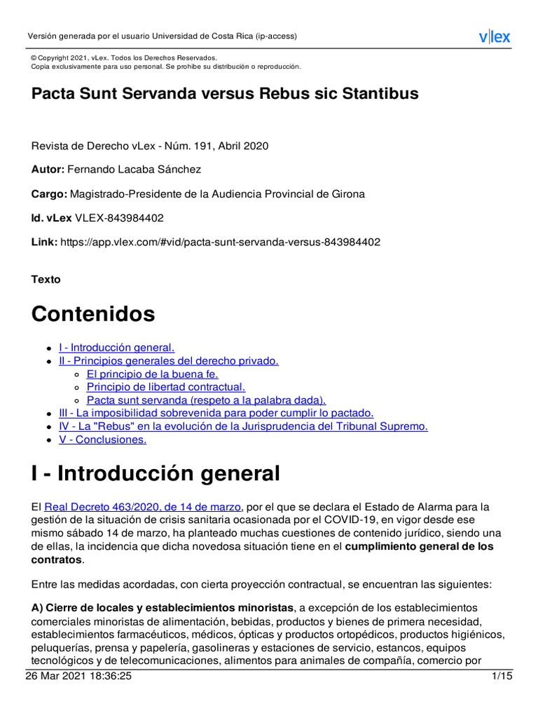Pacta Sunt Servanda Vs Rebuc Sic Stantibus | PDF | Caso de ley | Principios éticos