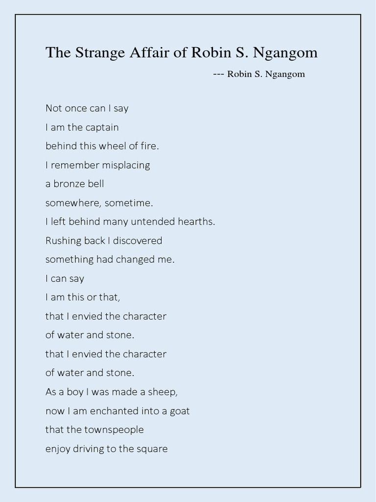 the-strange-affair-of-Robin-Ngangom | PDF