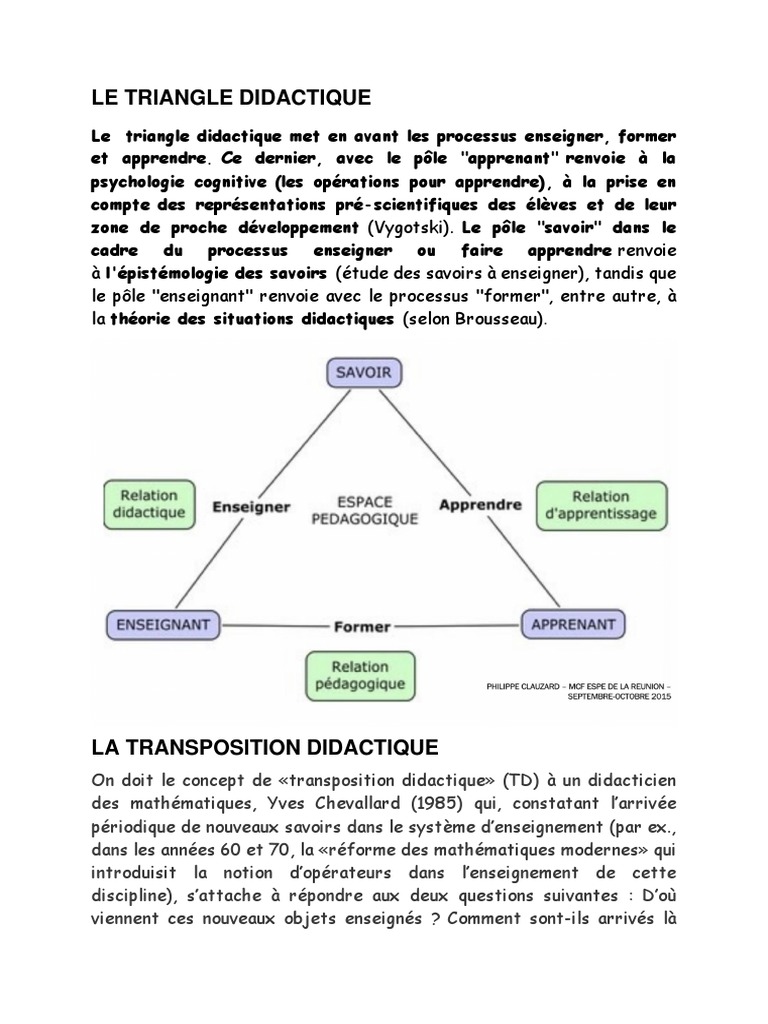 Comprendre le triangle didactique | PDF | Cognition