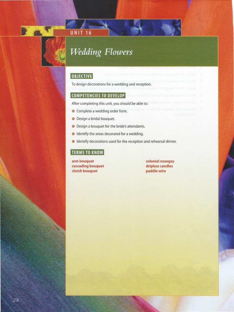 Unit 16 Textbook | PDF | Wedding | Flower Bouquet