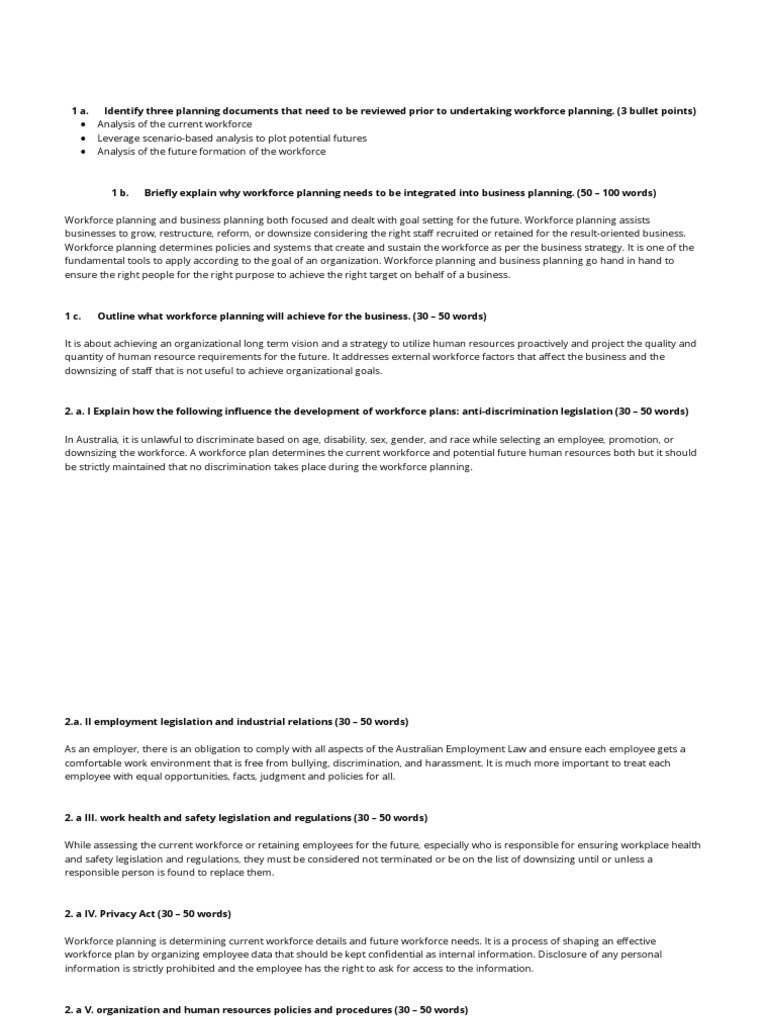 Workforce Planning Pdf Turnover Employment Employment
