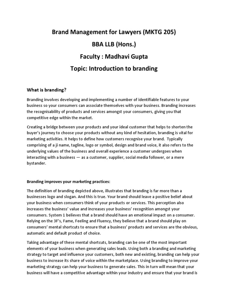 Introduction To Branding | PDF | Brand | Marketing