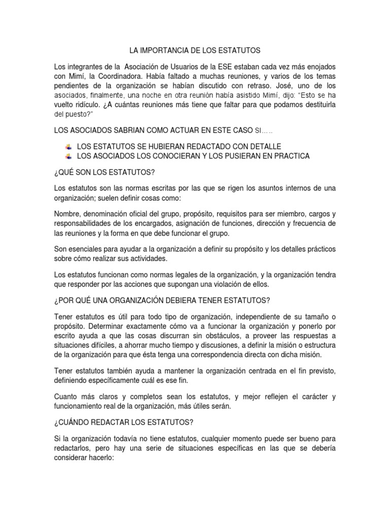 Qué Son Los Estatutos | PDF