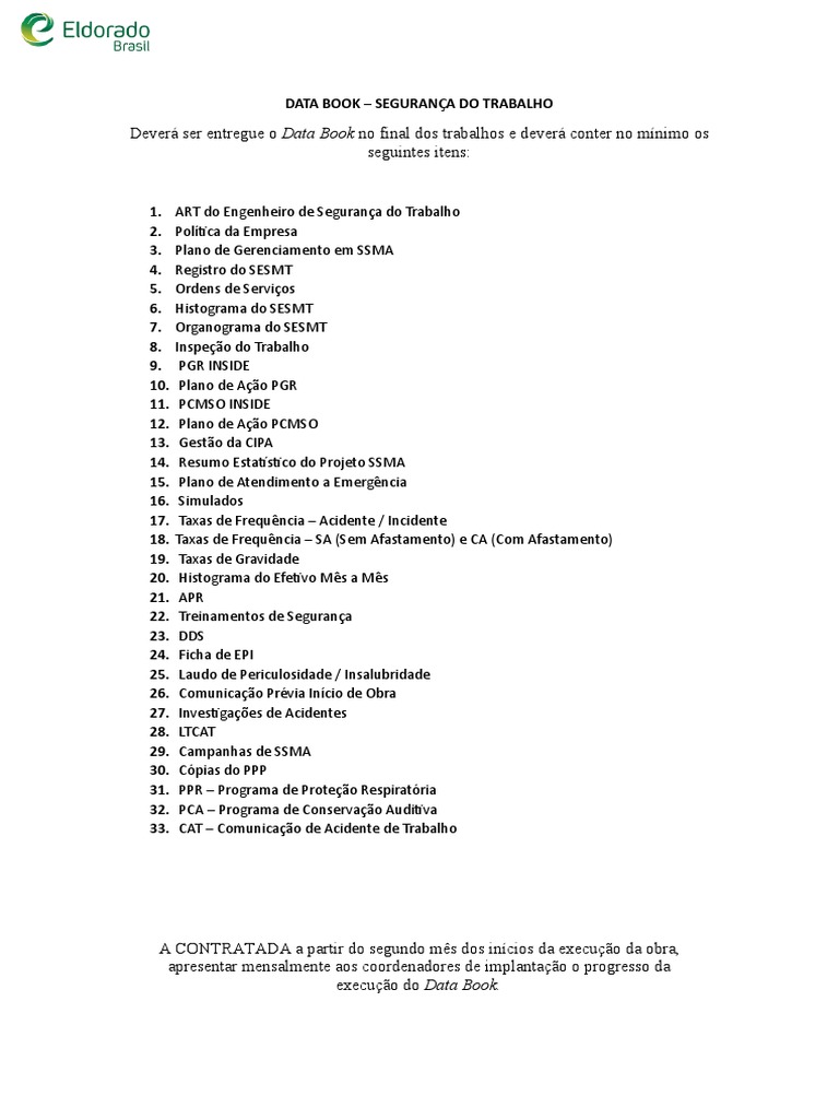 Data Book: Segurança no Trabalho | PDF | Tecnologia e Engenharia