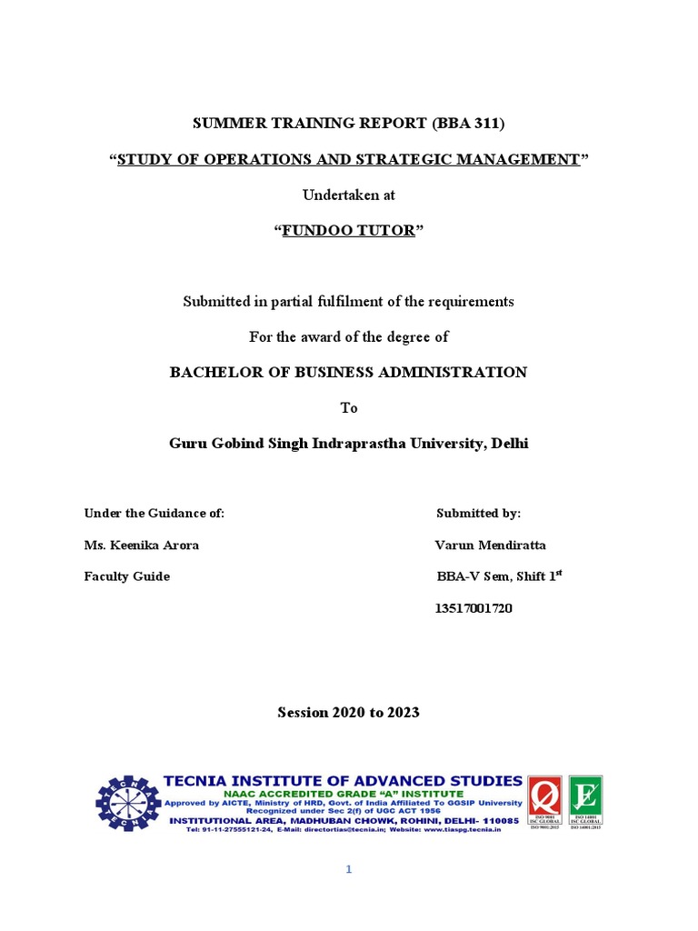 STR File Varun 3 | PDF | Strategic Management | Operations Management