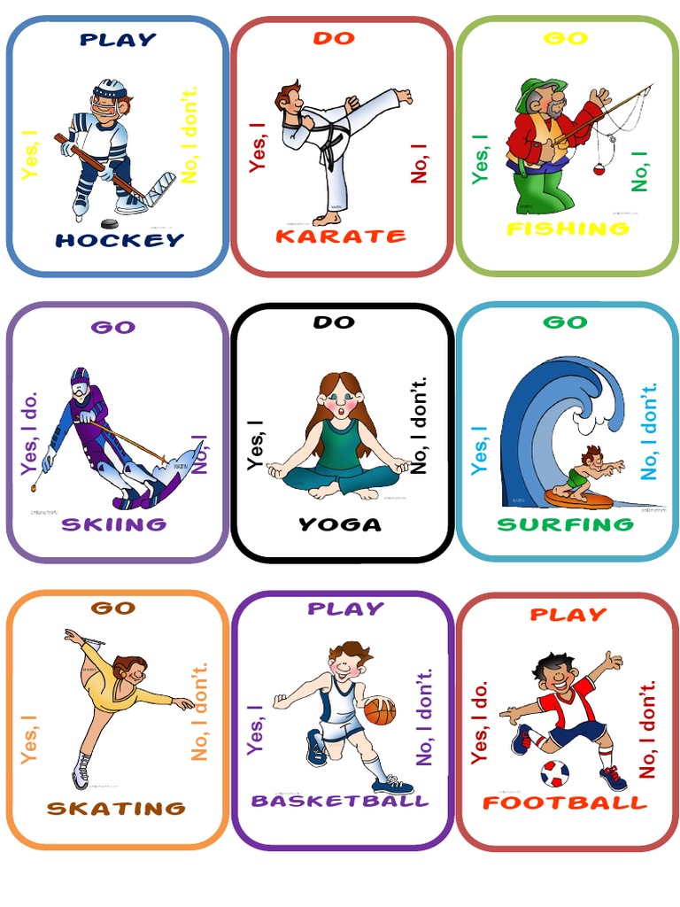 Sports Go Fish Flashcards Fun Activities Games Games 49591 | PDF ...