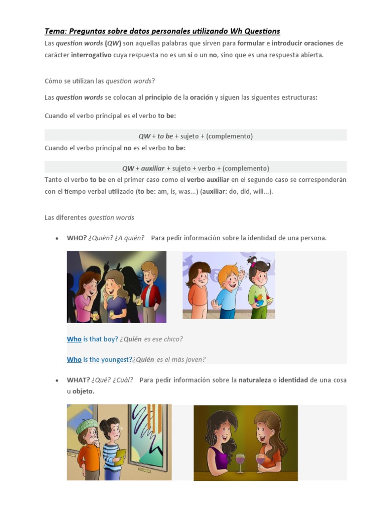 Preguntas con Palabras Interrogativas | PDF | Verbo | Morfología