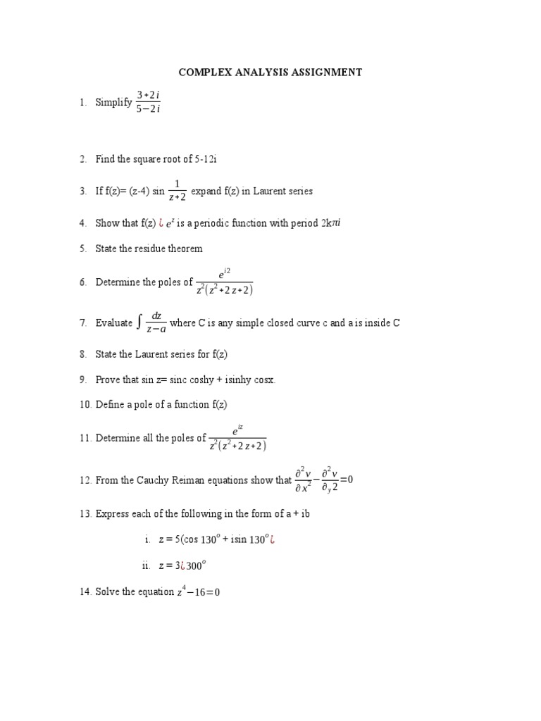 Complex Assignment Pdf 
