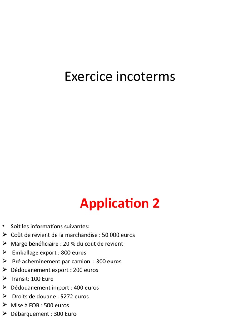 Exercice Incoterms (2) | PDF