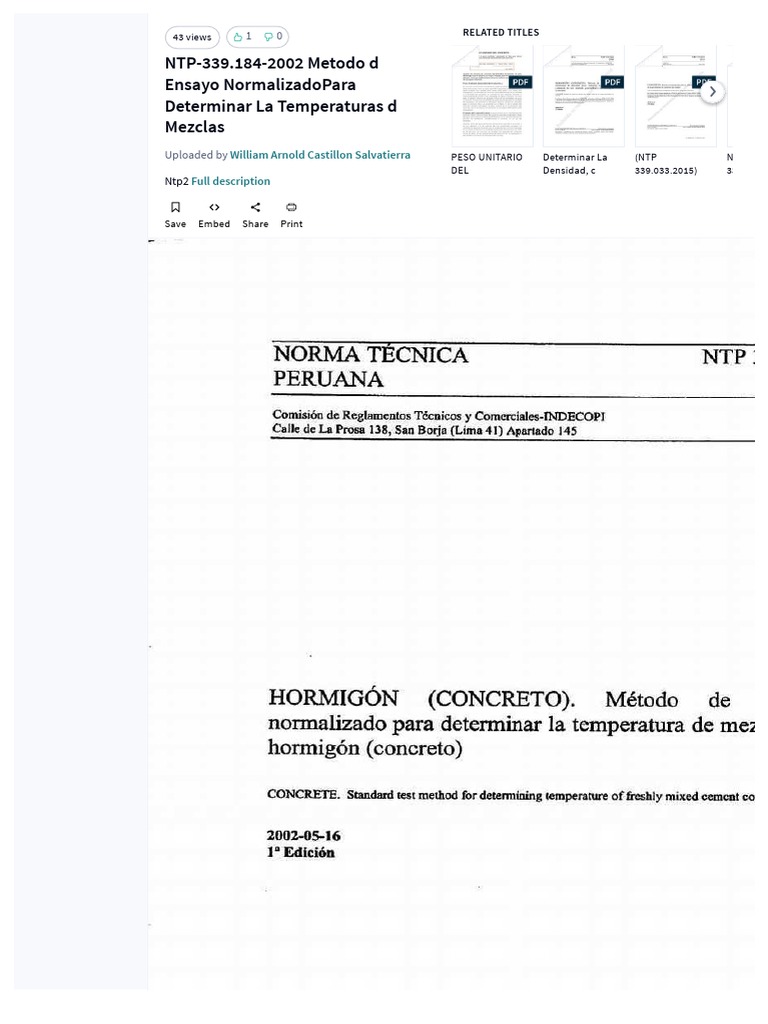 PDF NTP 339184 2002 Metodo D Ensayo Normalizadopara Determinar La ...