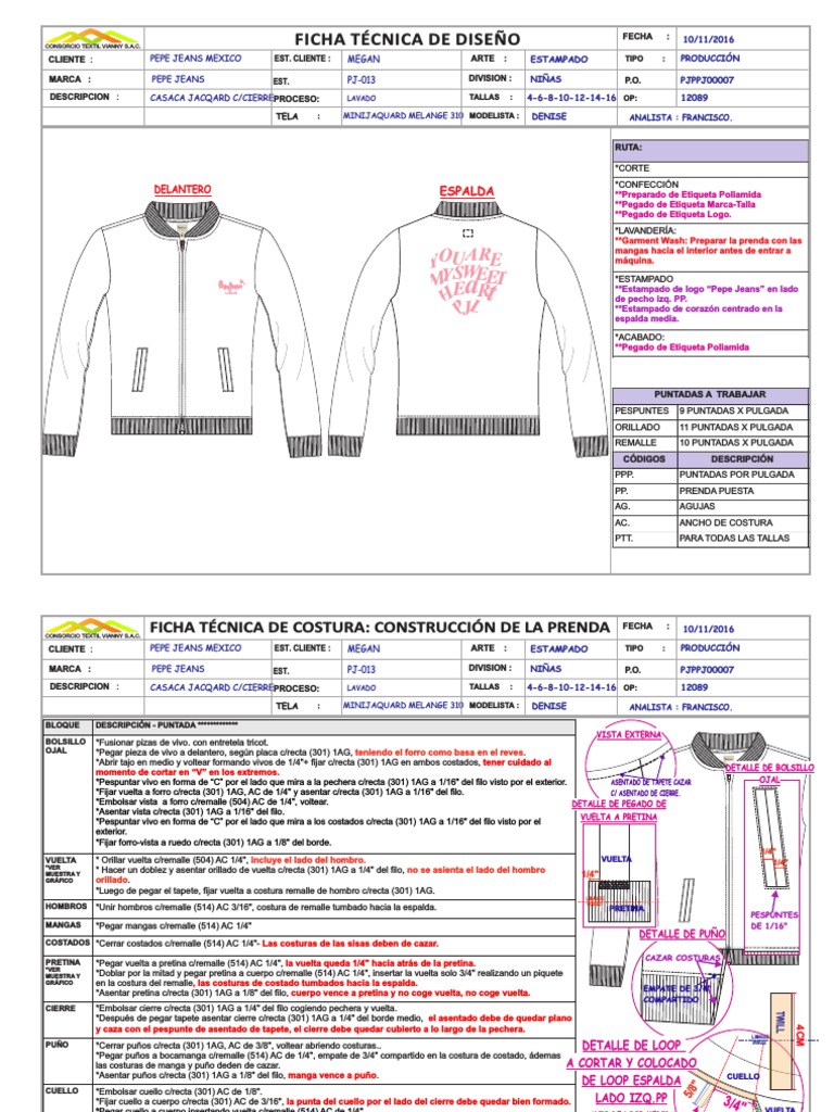 Casaca Jacqard Ccierr Pj-013 Niña | PDF | Pantalones | Fibras