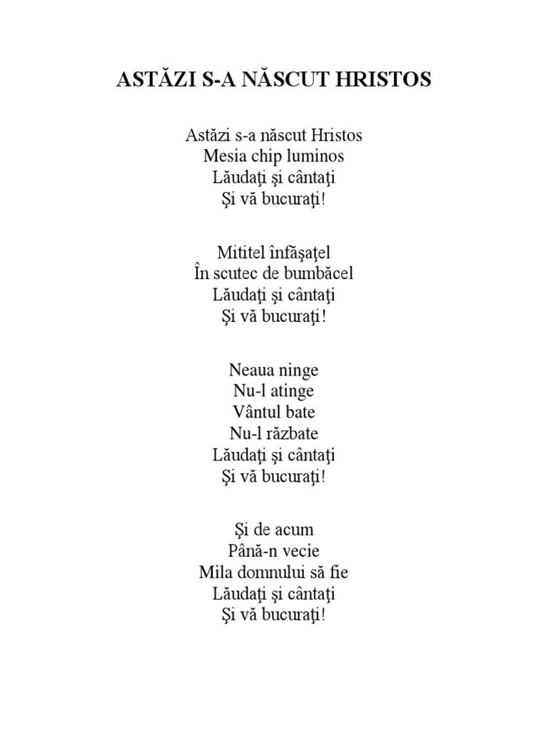Astăzi S-A Nascut Hristos | PDF