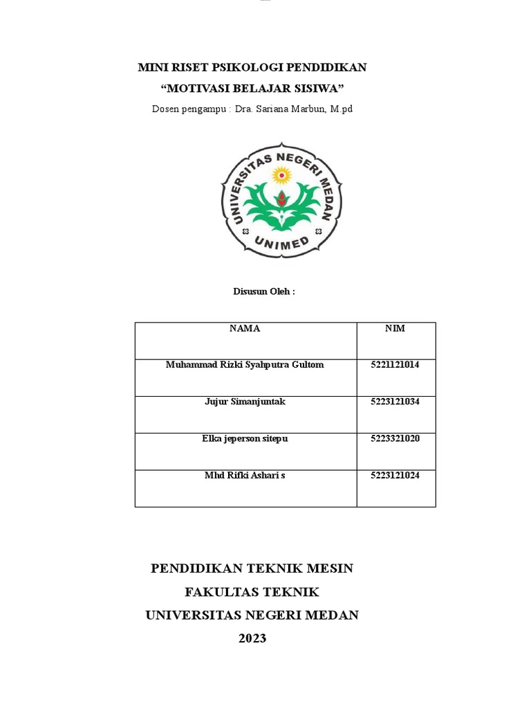 Mini Riset Psikologi Unimed | PDF