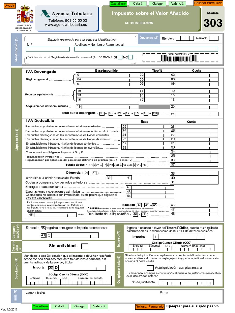 Modelo 303 | PDF | Transferencia bancaria | Economias