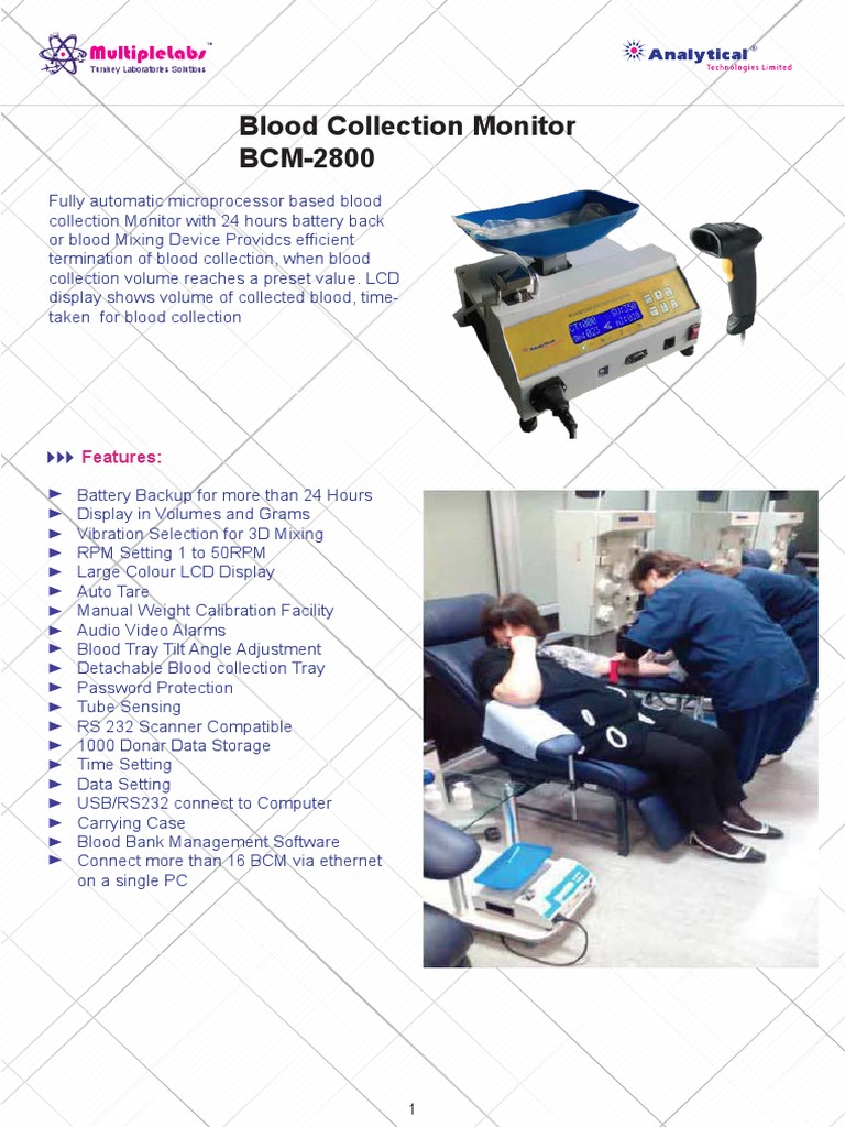 Blood Collection Monitor | PDF | Computer Monitor | High Performance ...