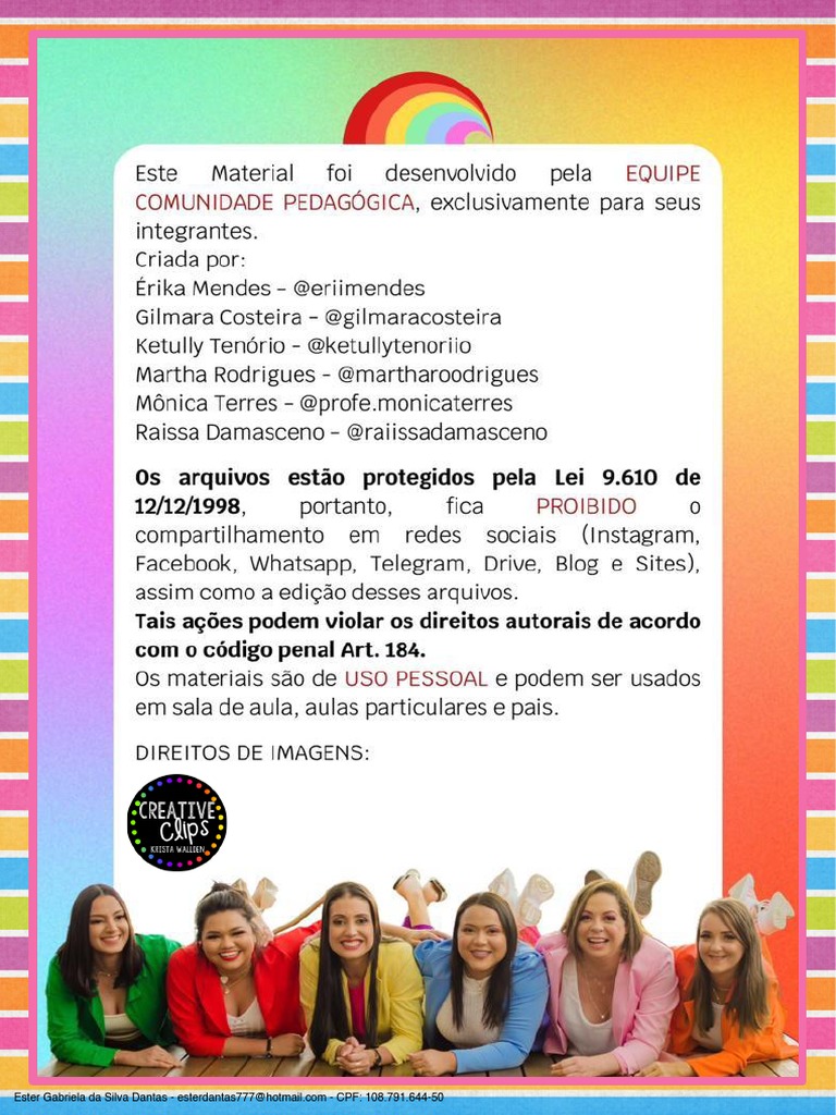 ATV 3° Ano Pronomes-@comunidadepedagógica | PDF | Pronome | Morfologia linguística