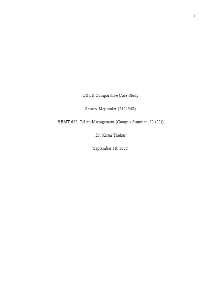 HRMT - Comparative CAse Study | PDF | Organizational Culture | Leadership HRMT - Comparative CAse Study | PDF | Organizational Culture | Leadership