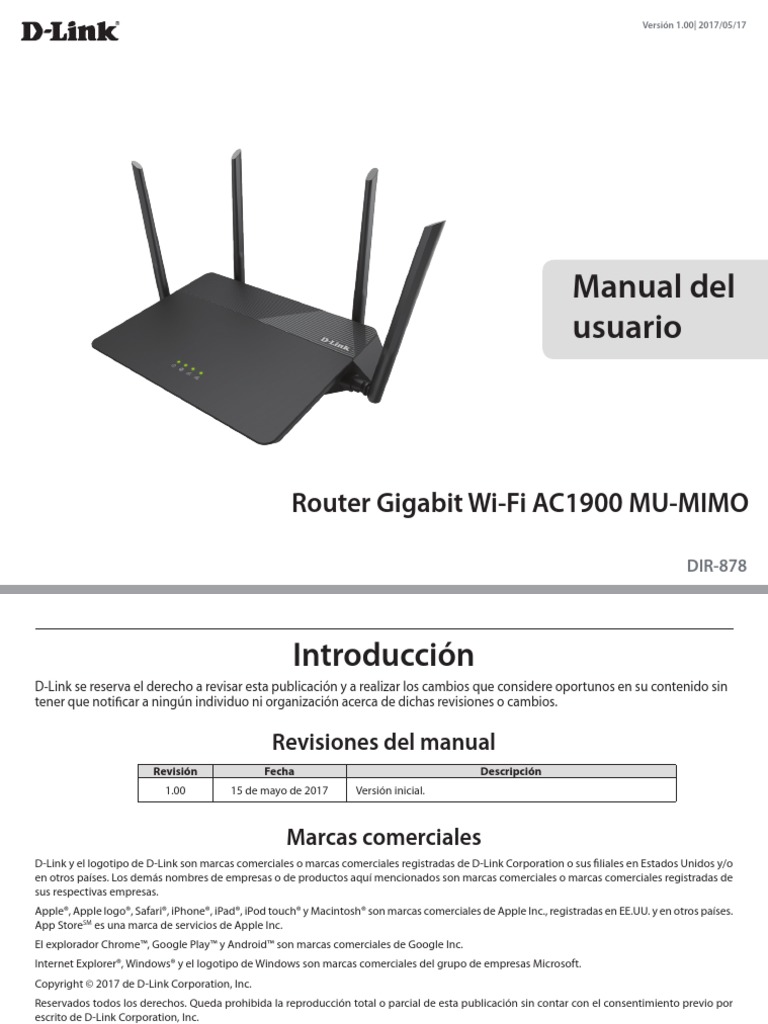 Router Gigabit Wi-Fi Ac1900 Mu-Mimo Dir-878 | PDF | Ieee 802.11 | Dirección IP