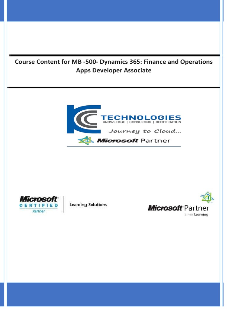 MB - 500-Dynamics 365finance and OperationsApps Developer Associate ...