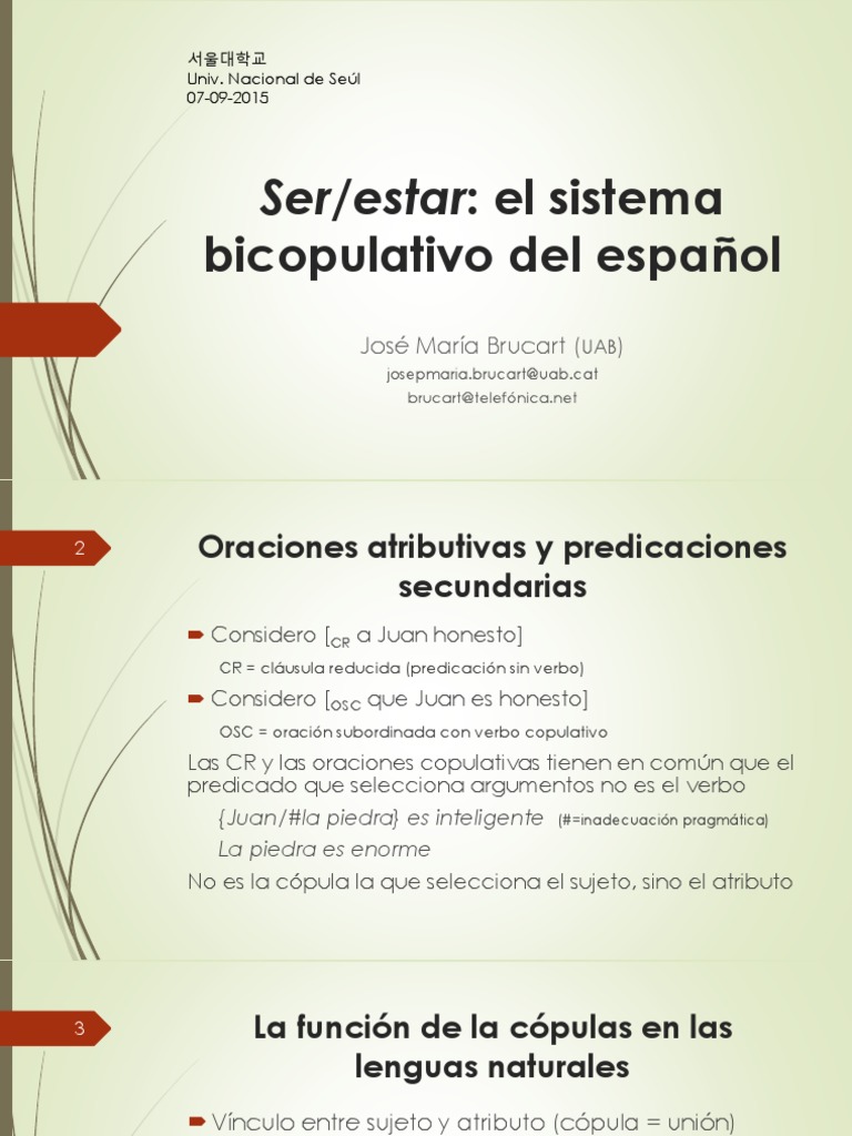 Ser Estar | PDF | Asunto (gramática) | Oración (Lingüística)
