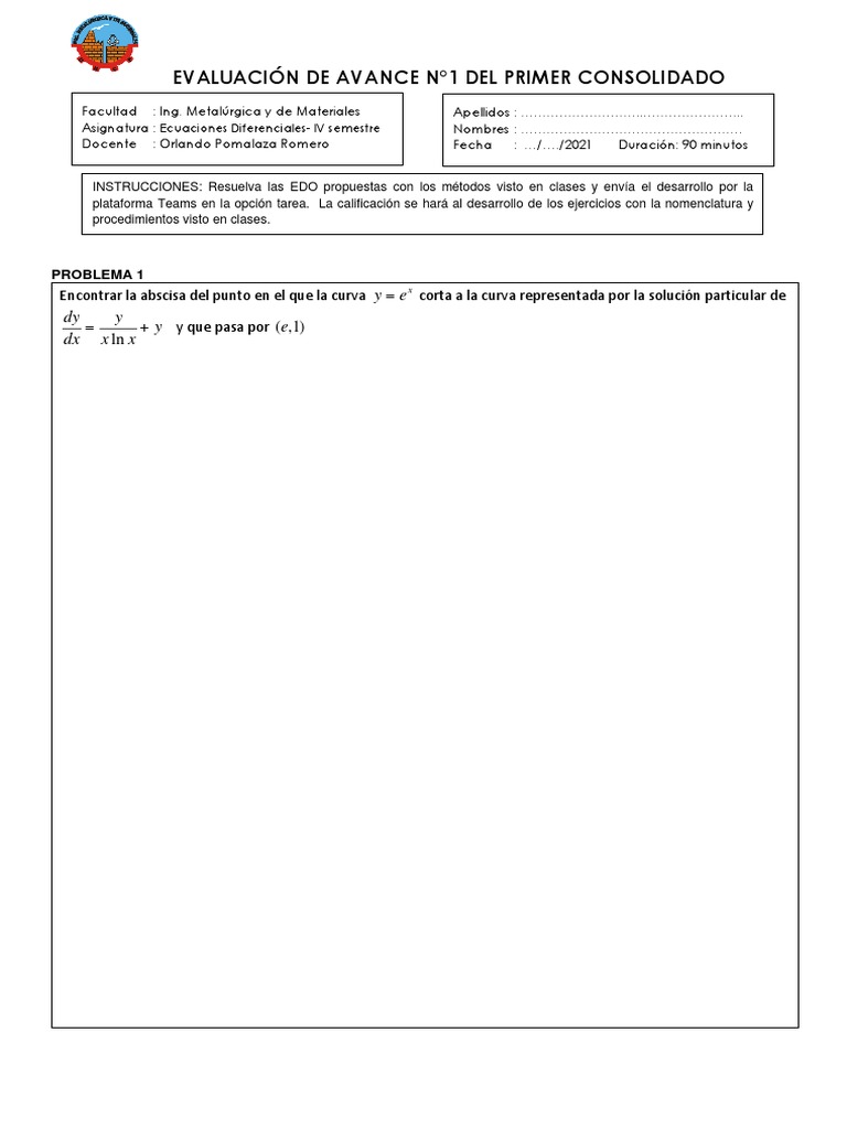 I Evaluación de Avance | PDF