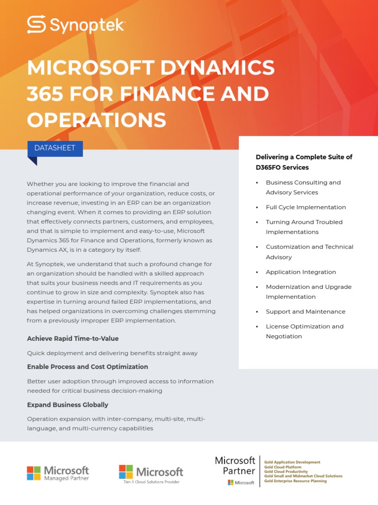 Ds Dynamics 365fo Services | PDF | Enterprise Resource Planning | Cloud ...